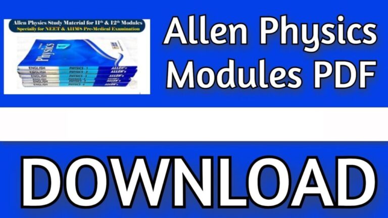 Allen Physics Module Problem with Solution for NEET IIT JEE Chapter wise Chapterwise Free PDF ...